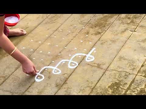 Daily Kolam for Beginners/ Basic Kolam/ 8-2 dots Kolam/ Muggulu Designs ...
