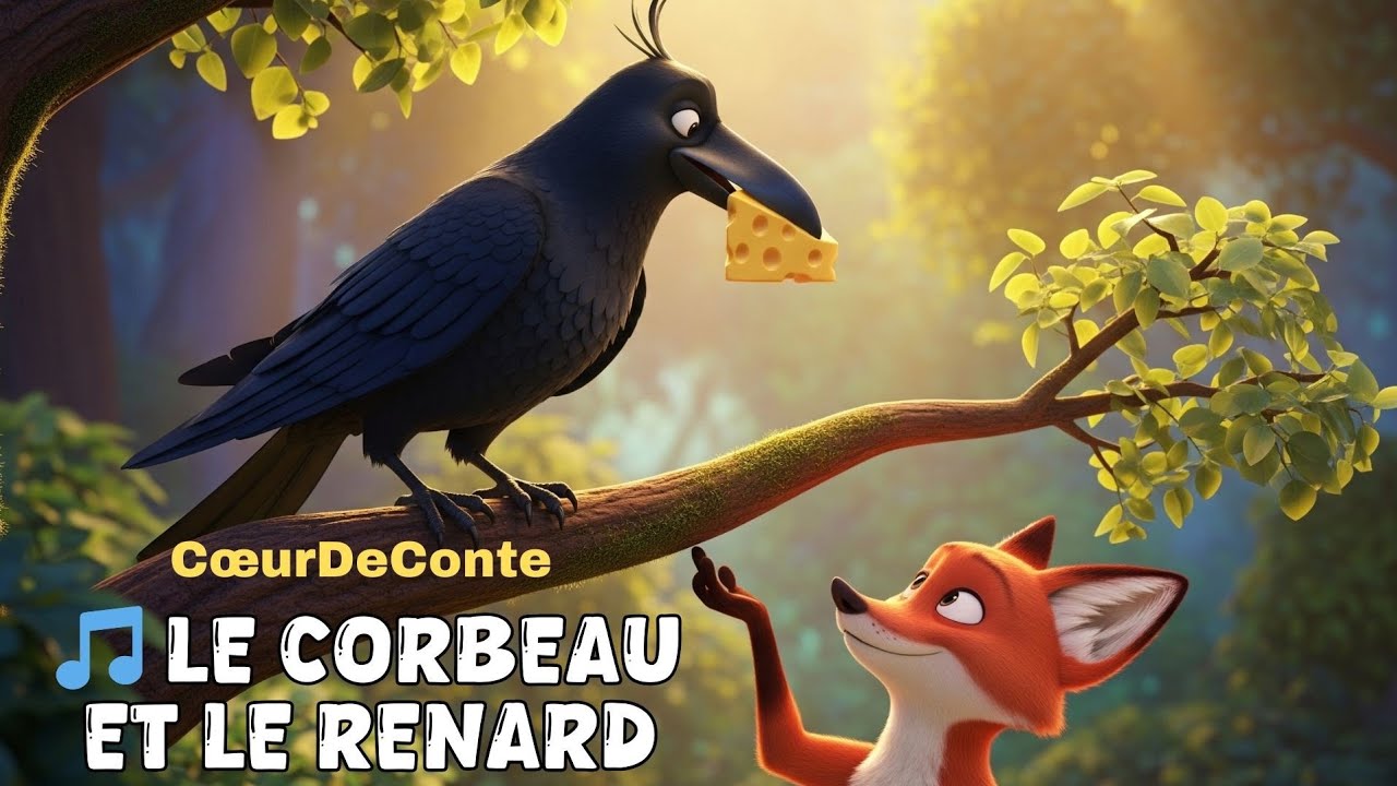 🎵 Le Corbeau 🐦‍⬛ et le Renard 🦊 | La Fable en Chanson pour Enfants 🎶 ...