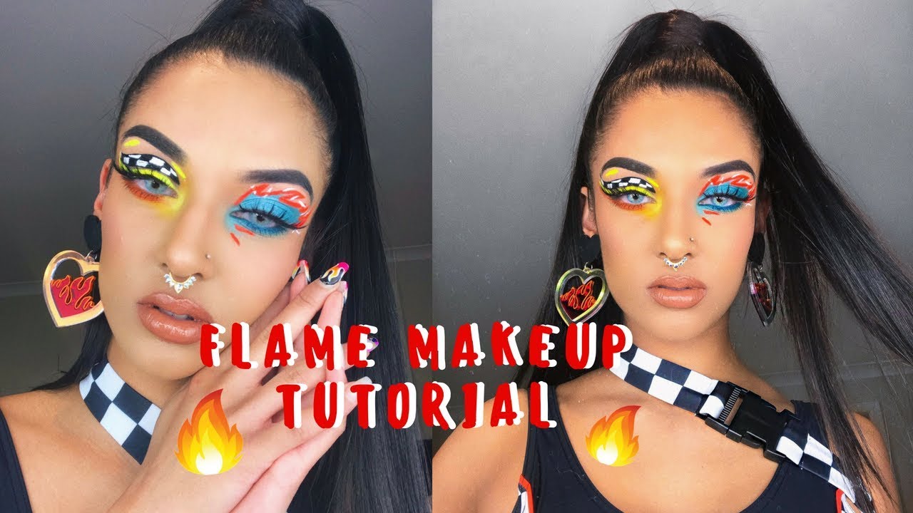 Flames & Race Flag Makeup Tutorial | Rowisingh - YouTube
