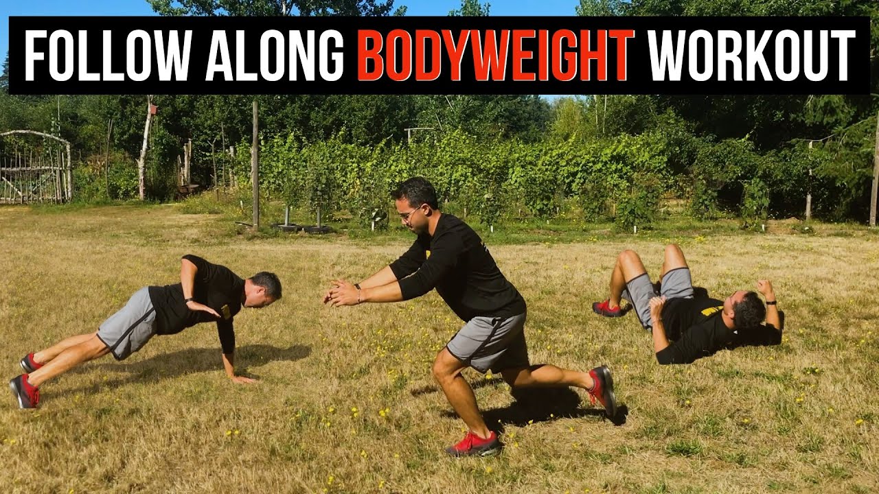 Bodyweight Legs, Push, Pull (3 exercises, no equipment) - YouTube