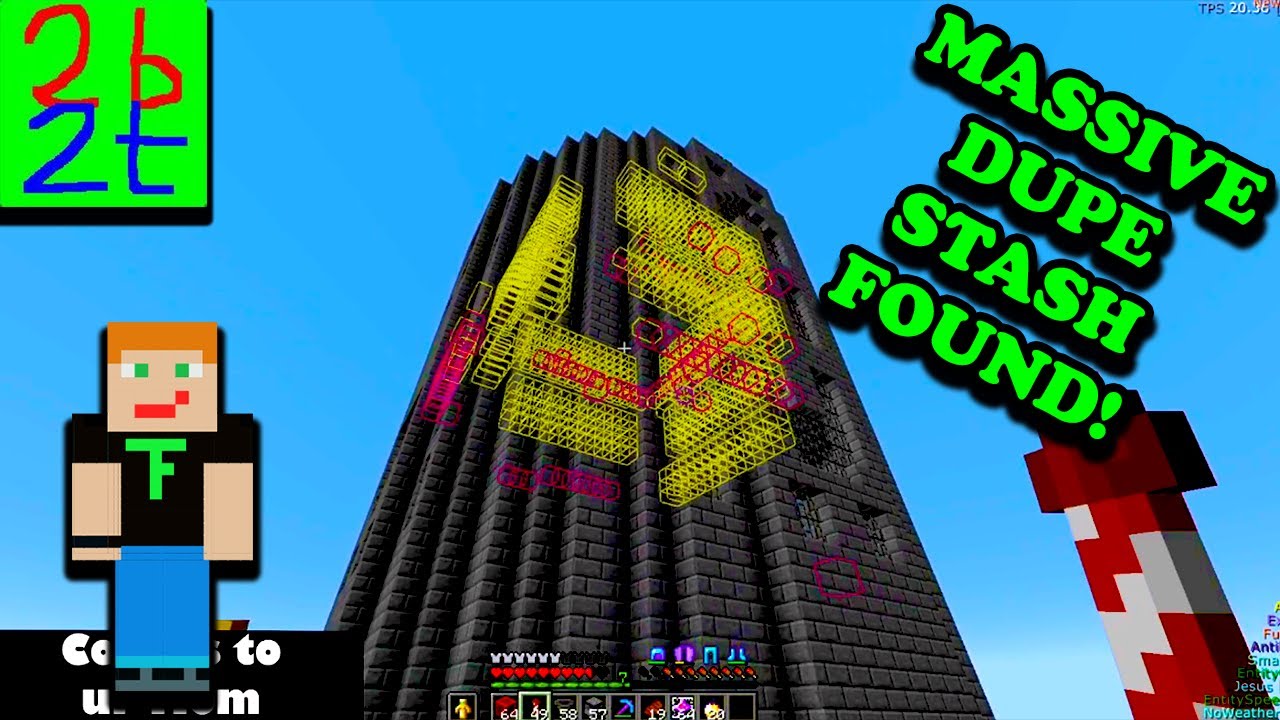 MASSIVE DUPE STASH FOUND while 2B2T BASE HUNTING Base hunting the ...