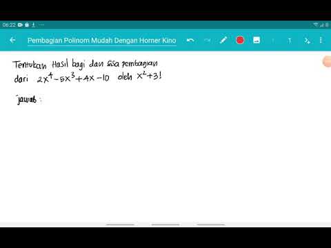 Pembagian polinom dengan cara yang mudah (metoda Horner-Kino) - YouTube