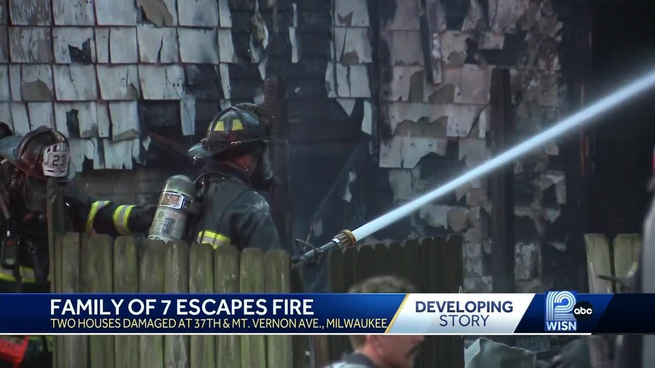 Family of 7 escapes fire in Milwaukee - YouTube