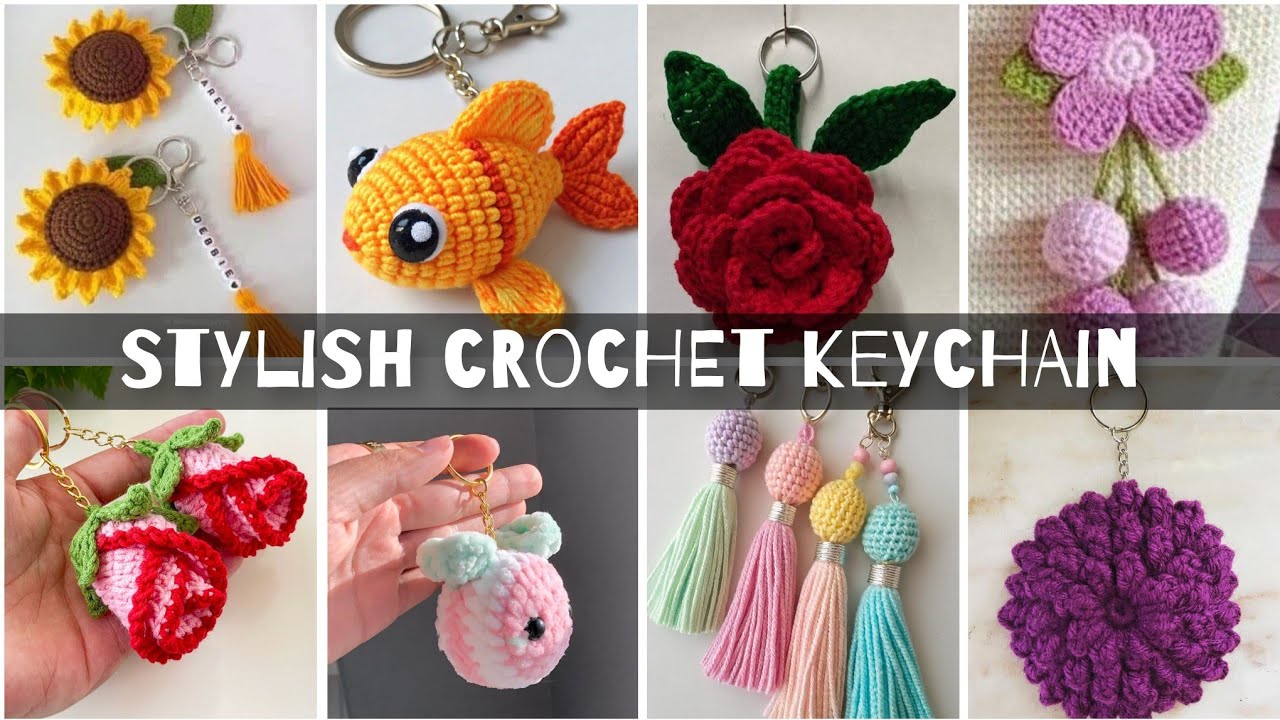 Top 100 beautiful crochet keychain designs/stylish crochet keychain ...