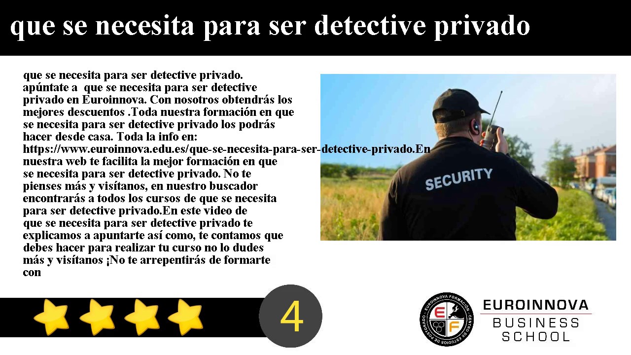 que se necesita para ser detective privado - YouTube