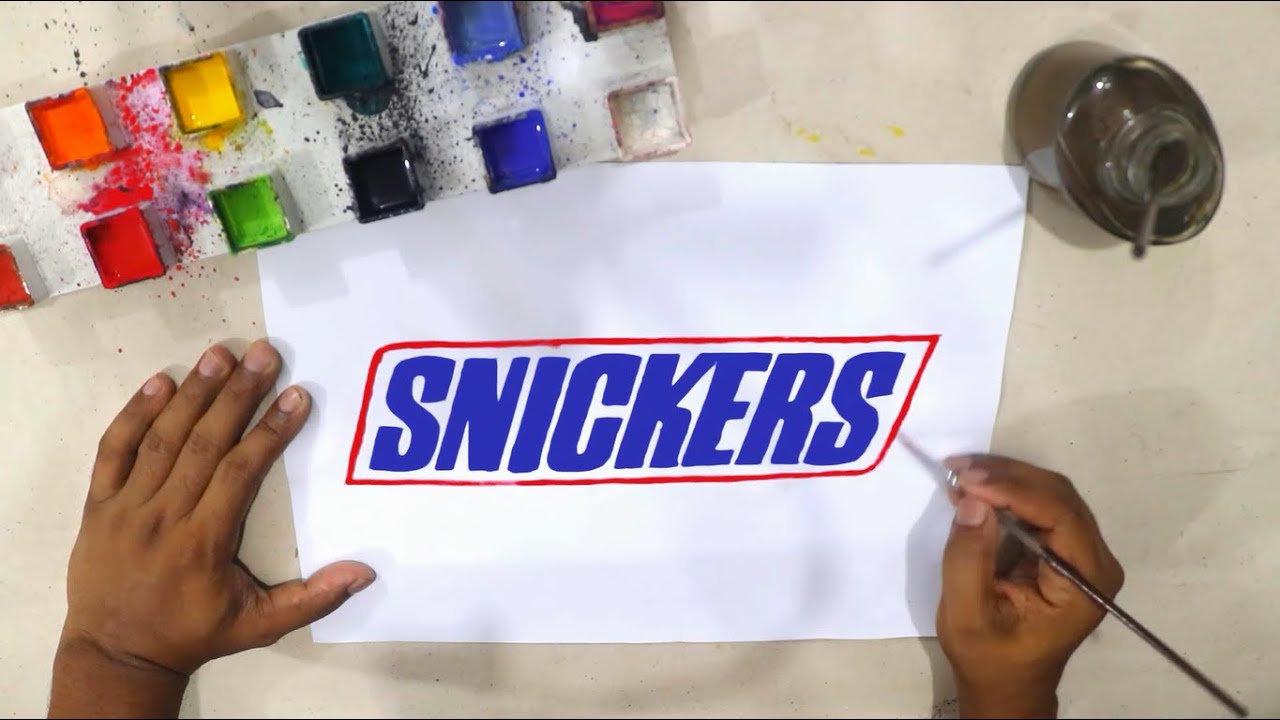 How to draw the Snickers logo - YouTube