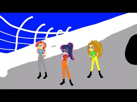 Sunset Shimmer, Adagio Dazzle and Sci-Twi’s Fun Foot Race Voice Clip
