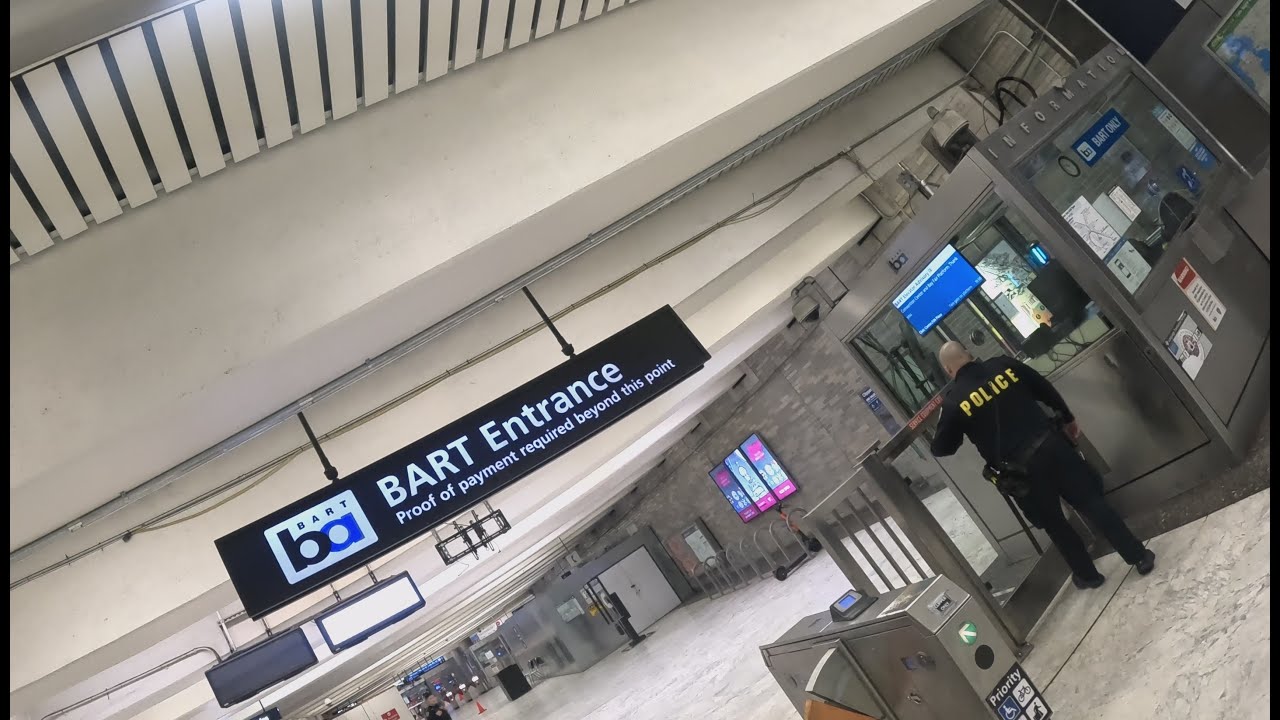 BART Police and Fare Inspectors and one Fare Evader at Civic Center ...