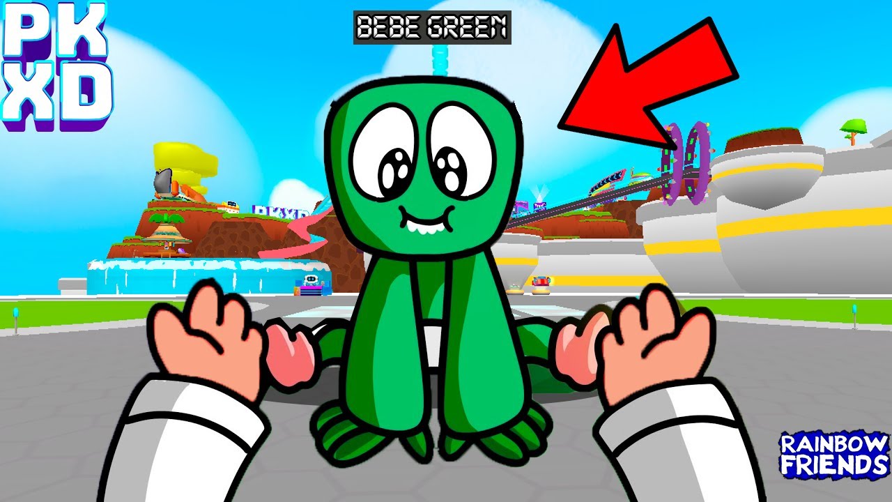 BEBE GREEN de RAINBOW FRIENDS en LA NUEVA ACTUALIZACION de PK XD 🐸 ...