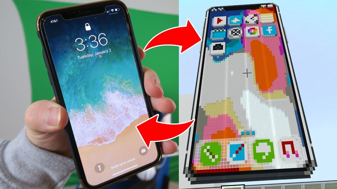 GIANT WORKING Realistic iPhone X in MINECRAFT 📱(Commands/Redstone ...