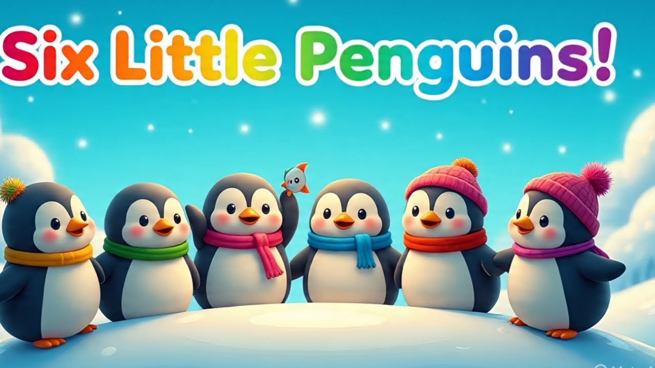 Six Little Penguins 🐧 ️ | Fun 3D Cartoon Kids Rhyme #nurseryrhymes # ...