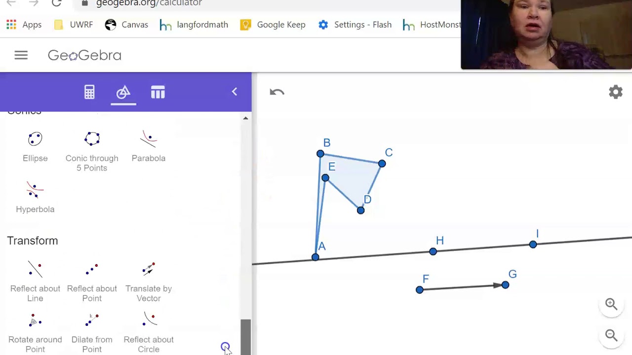 Using Geogebra to investigate translations and glide reflections - YouTube