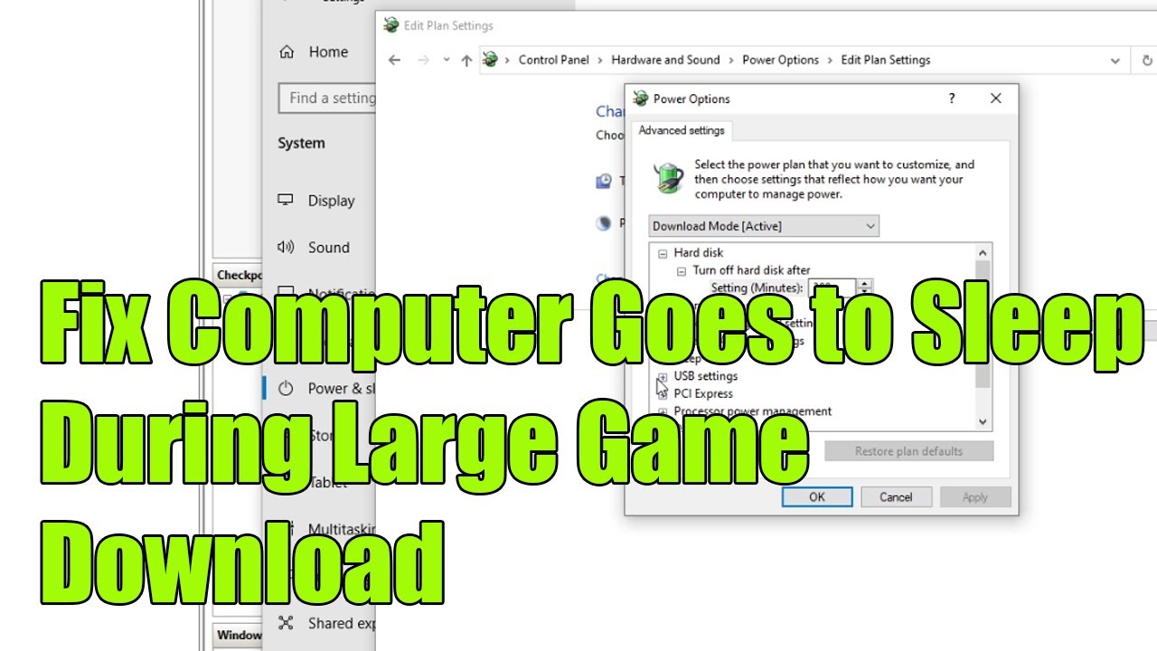 Windows 10: How to Stop Computer Turning Off / Sleep During Large Game ...