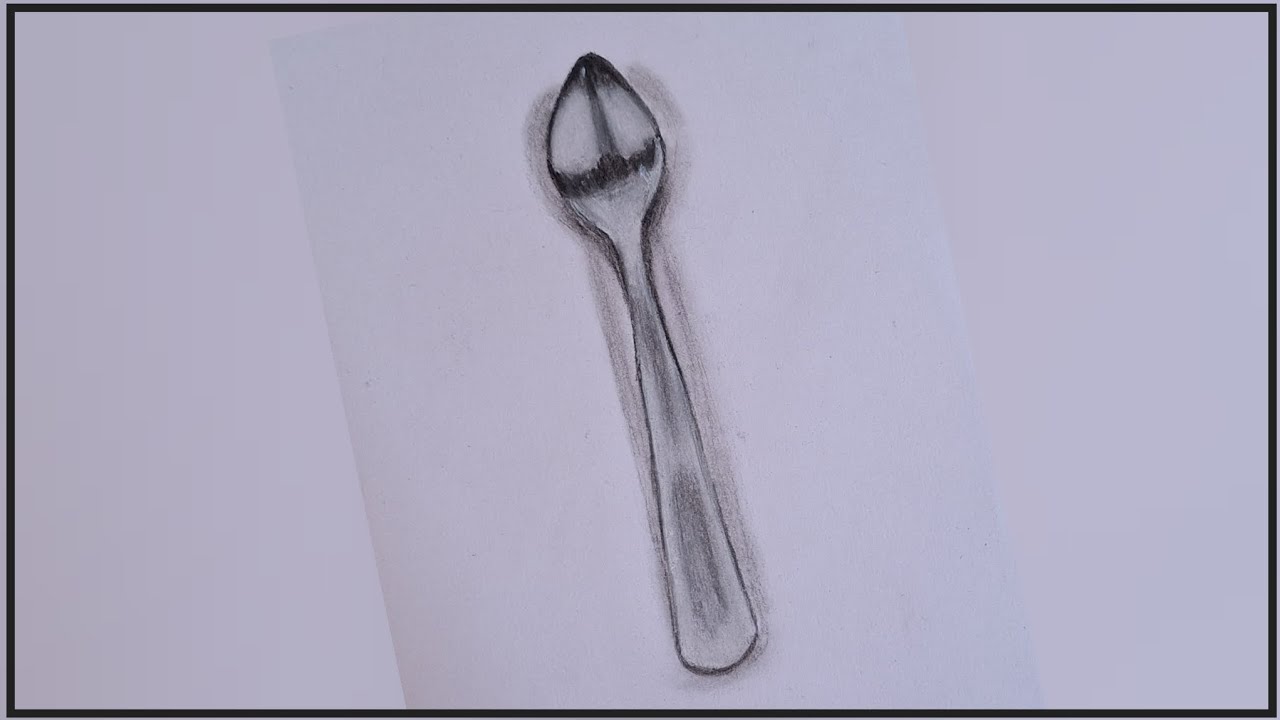 Realistic Spoon Drawing Tutorial Step By Step | Still Life Drawing with ...