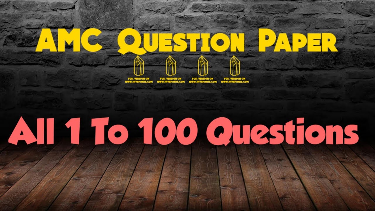 AMC Clerk Question Paper 2019 - YouTube