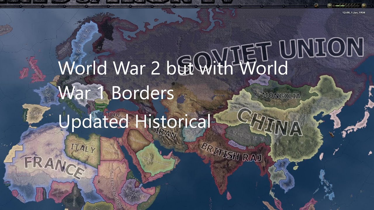 WW2 but with ww1 border updated to 1.14 historical - Hoi4 Timelapse ...