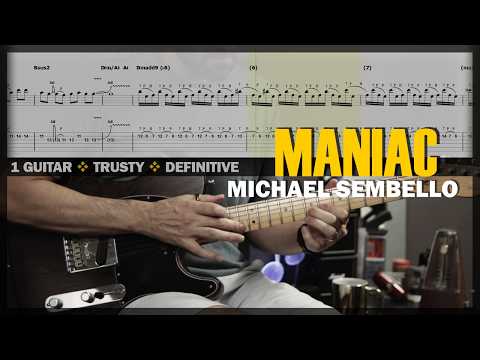 Maniac | Guitar Cover Tab | Guitar Solo Lesson | Backing Track with Vocals 🎸 MICHAEL SEMBELLO