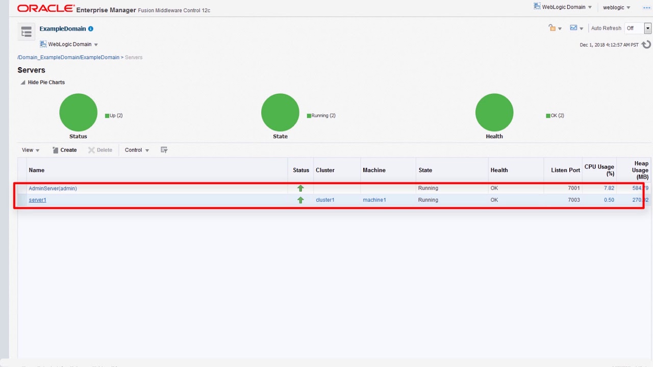 Using Fusion Middleware Control To Manage Weblogic Server Youtube