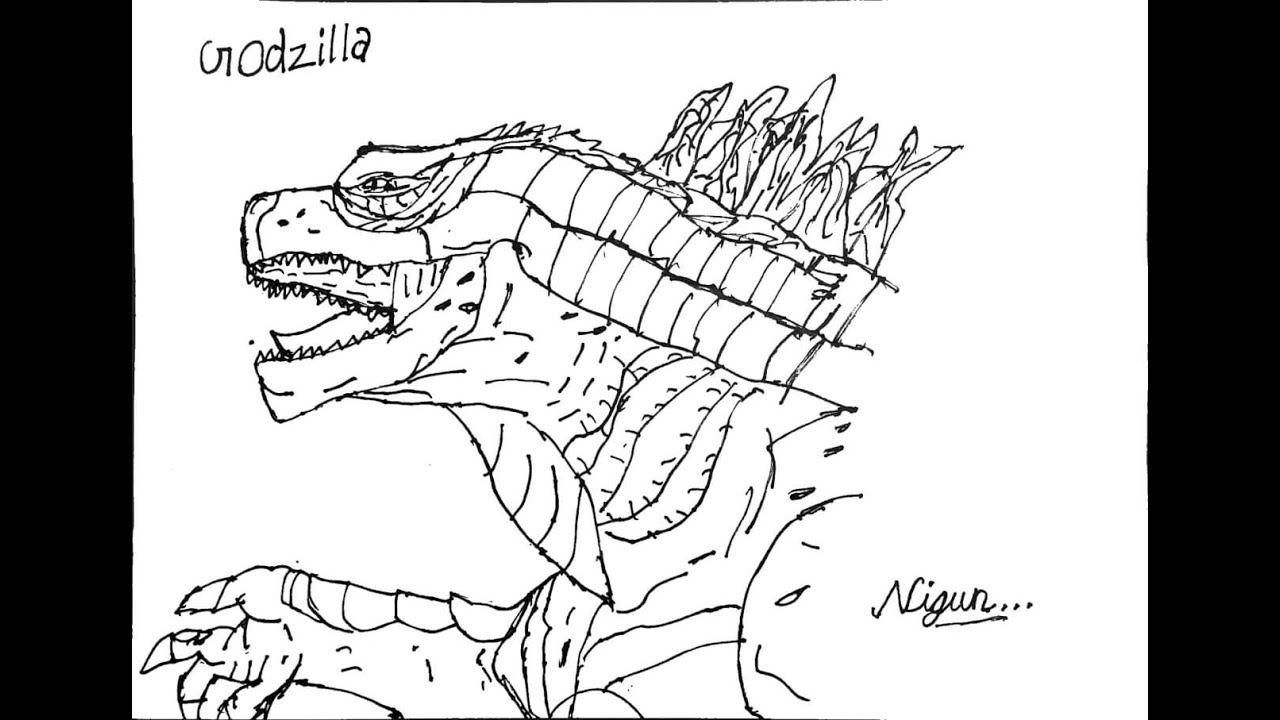 Godzilla Drawing | Simple Steps to Draw Godzilla | Godzilla in Pencil ...