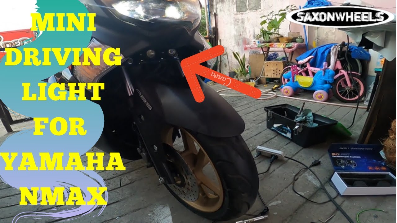 MINI DRIVING LIGHT FOR YAMAHA NMAX - YouTube
