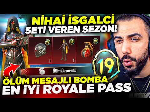 YENİ SEZON 19 GELDİ!! 😮 NİHAİ SET VE ÖLÜM MESAJLI BOMBA VEREN İLK ROYALE PASS EFSANE! | PUBG MOBILE
