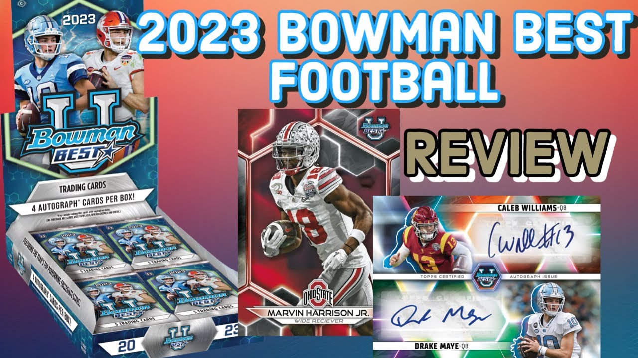 Wow! 🤩 2023 Bowman Best University Football 🏈 Hobby Box - review 🔥 ...