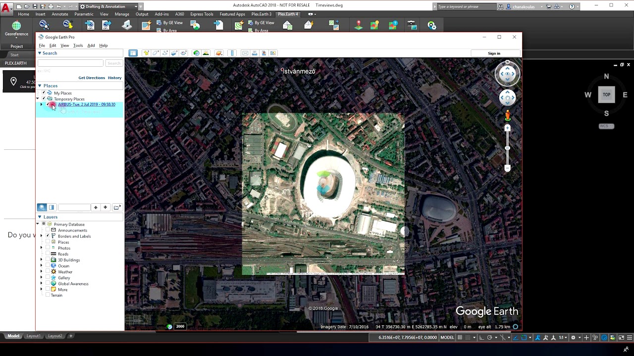 How to insert few days old satellite images in AutoCAD with Plex.Earth ...