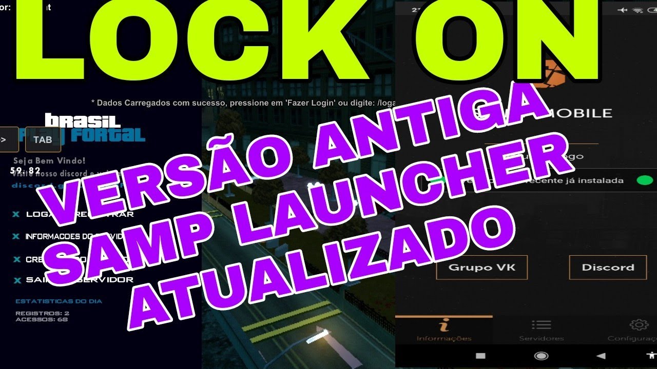 VERSAO ANTIGA DO SAMP LAUNCHER LOCK ON ATUALIZADO - YouTube