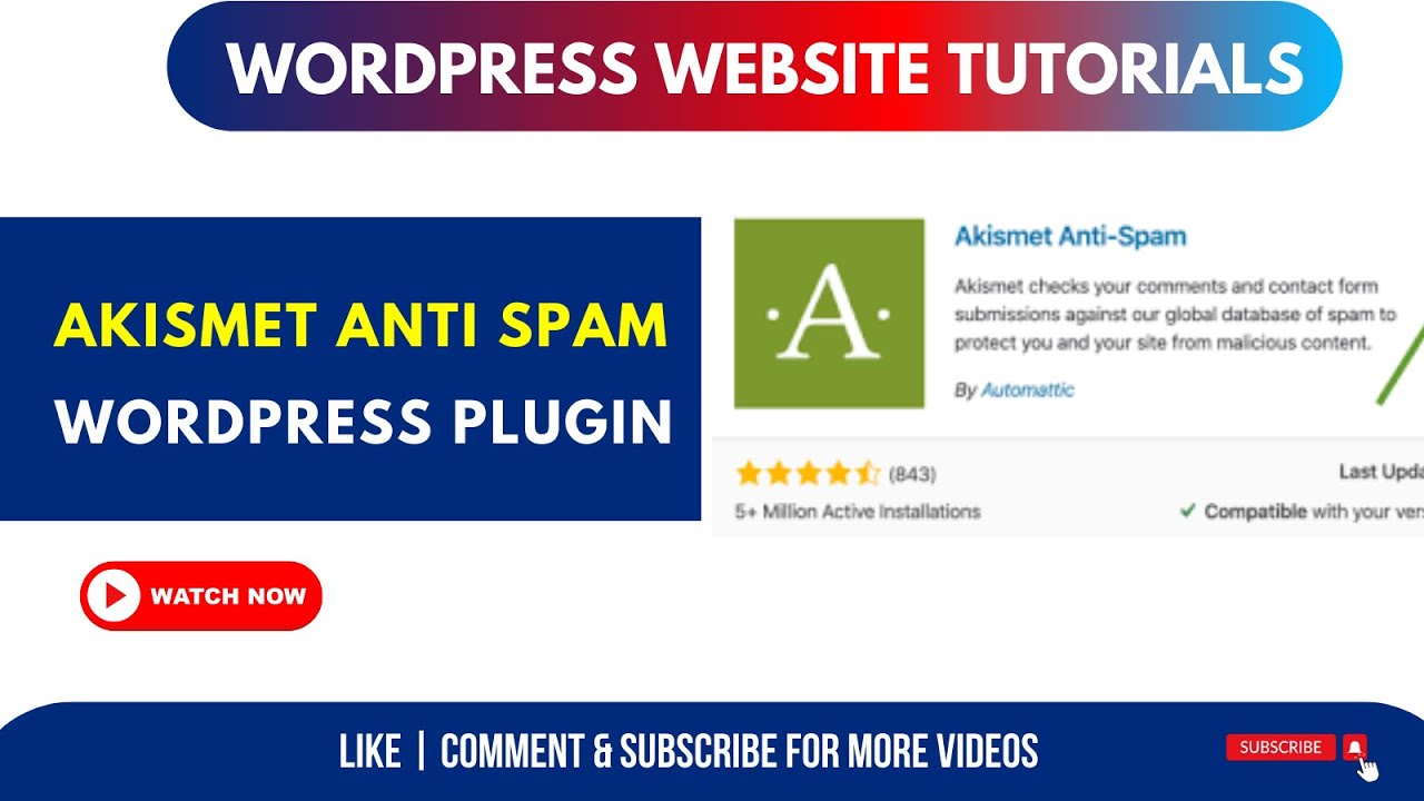 Akismet Wordpress Anti Spam Protection Wordpress Plugin | Protect Your ...