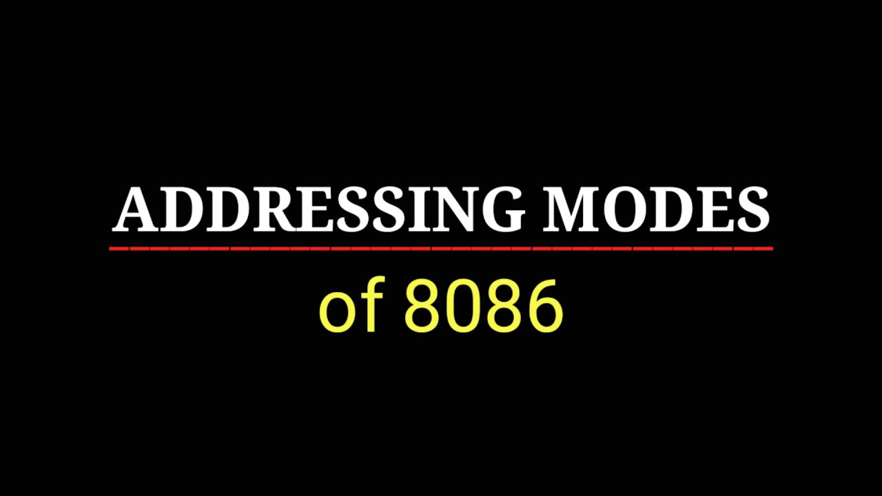 Addressing Modes Of 8086 Dhivys Techycom Youtube