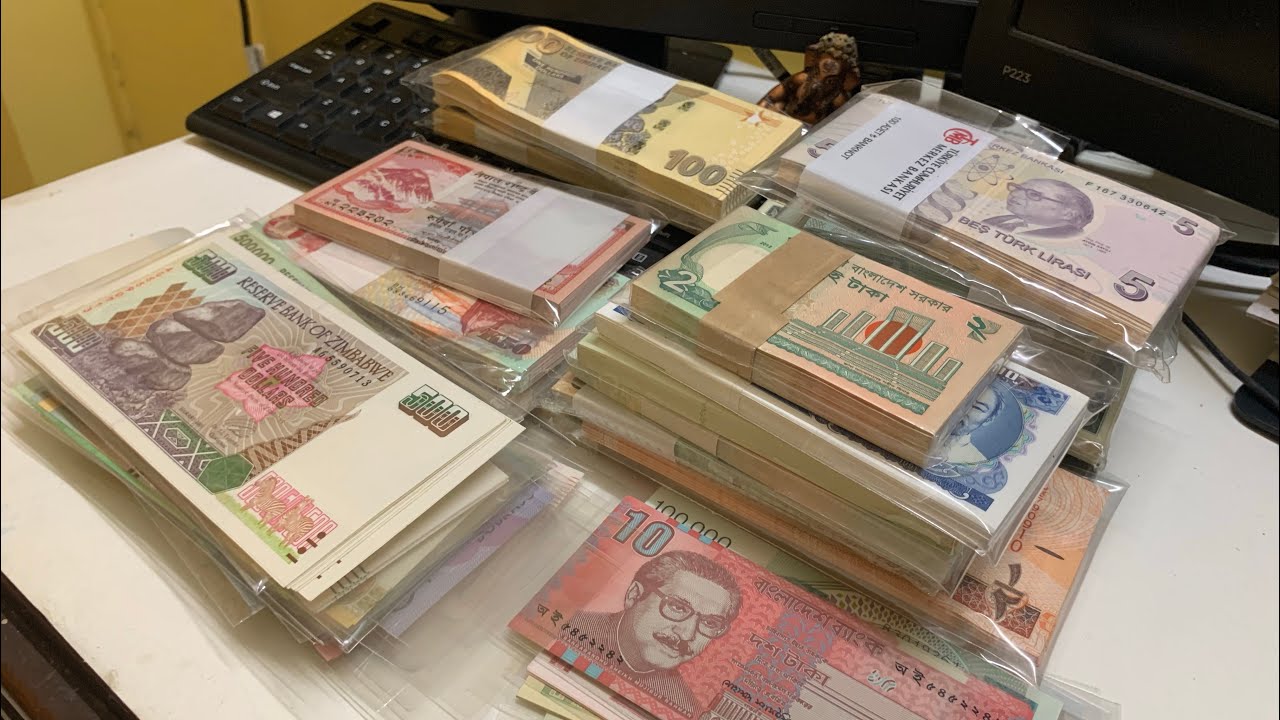 Lot of new bank notes collection and bundles Added - Foreign currency ...