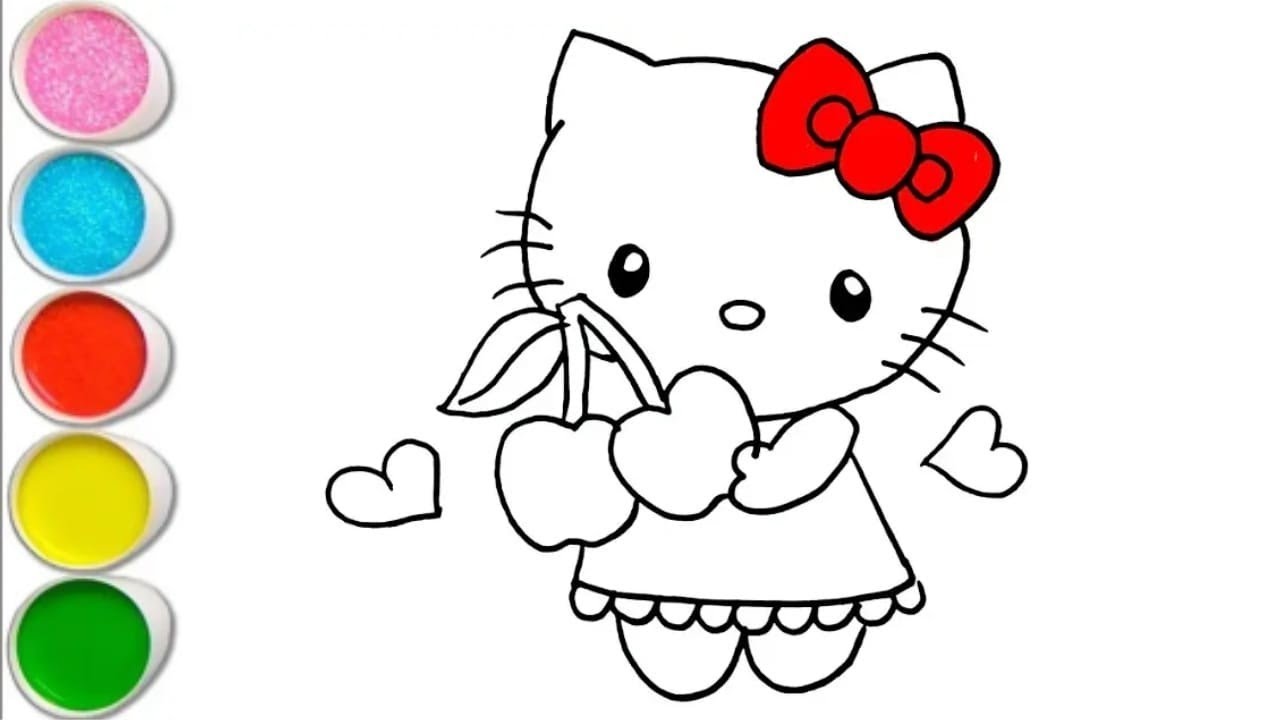 Hello Kitty Drawing for kids and toddlers,71 - YouTube