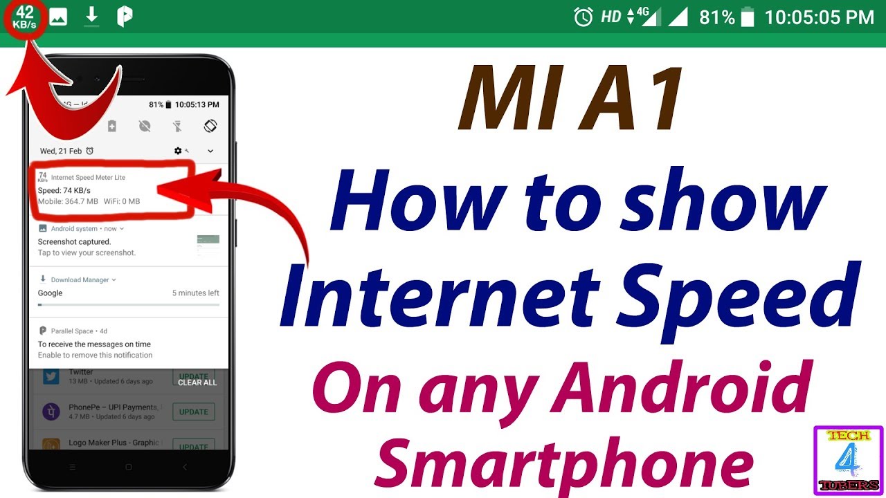 MI A1 How to show internet speed on Mi a1 or any android smartphone ...