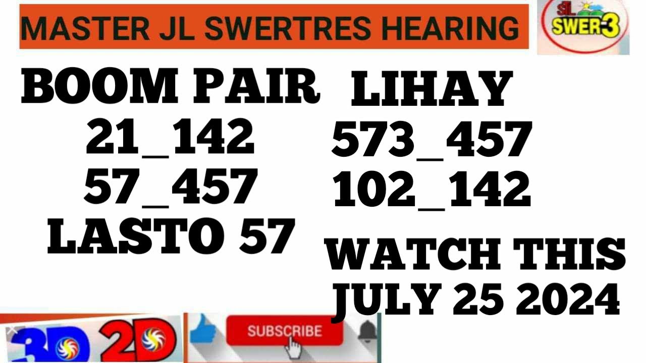 JULY 25 2024 MASTER JL SWERTRES HEARING PROBABLES - YouTube