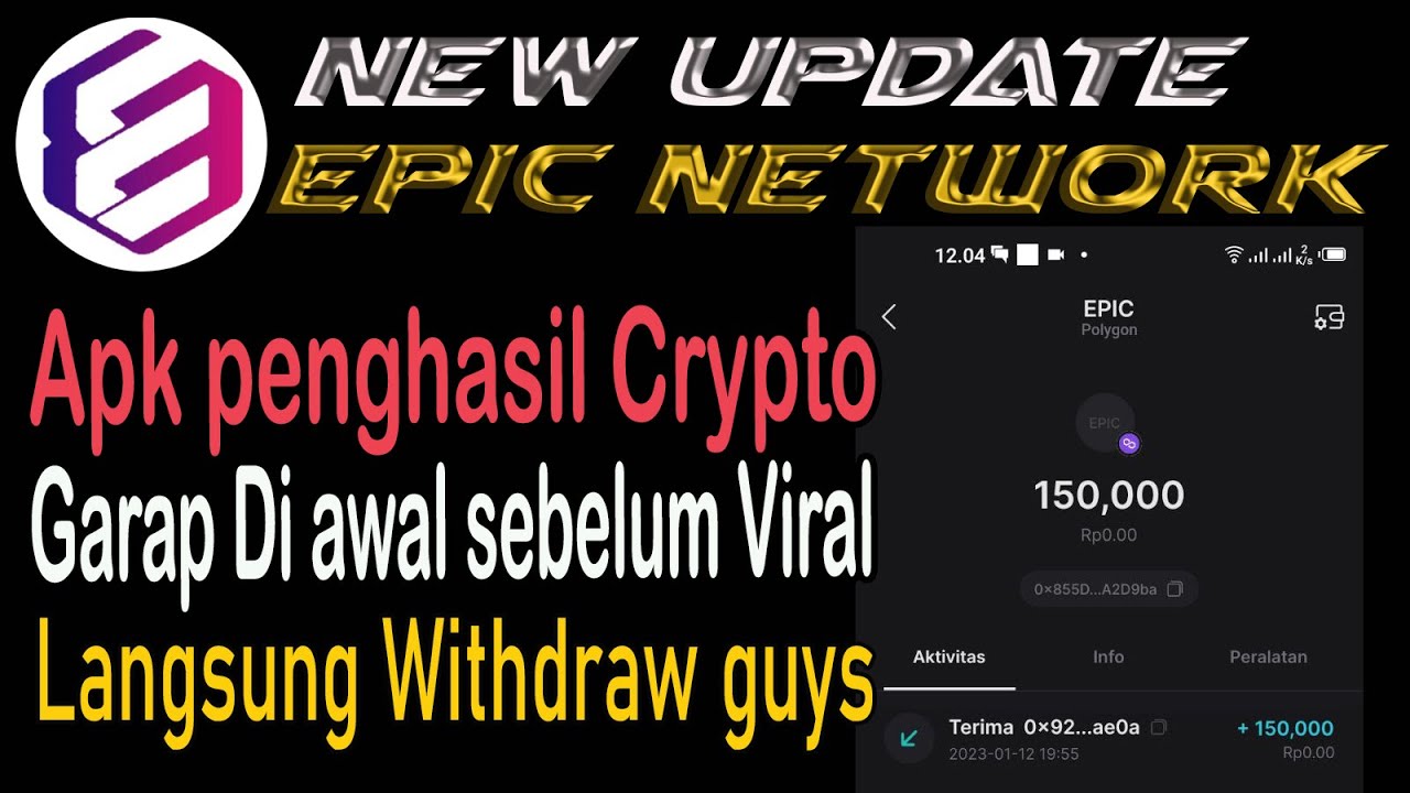 New Update Epic Network | Penghasil crypto tercepat | bisa di withdraw - YouTube
