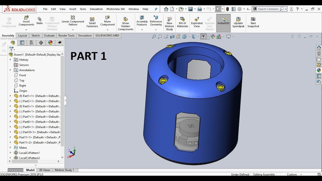 SolidWorks part 66 How to make SHIELD CELL FROM APEX Legend - YouTube