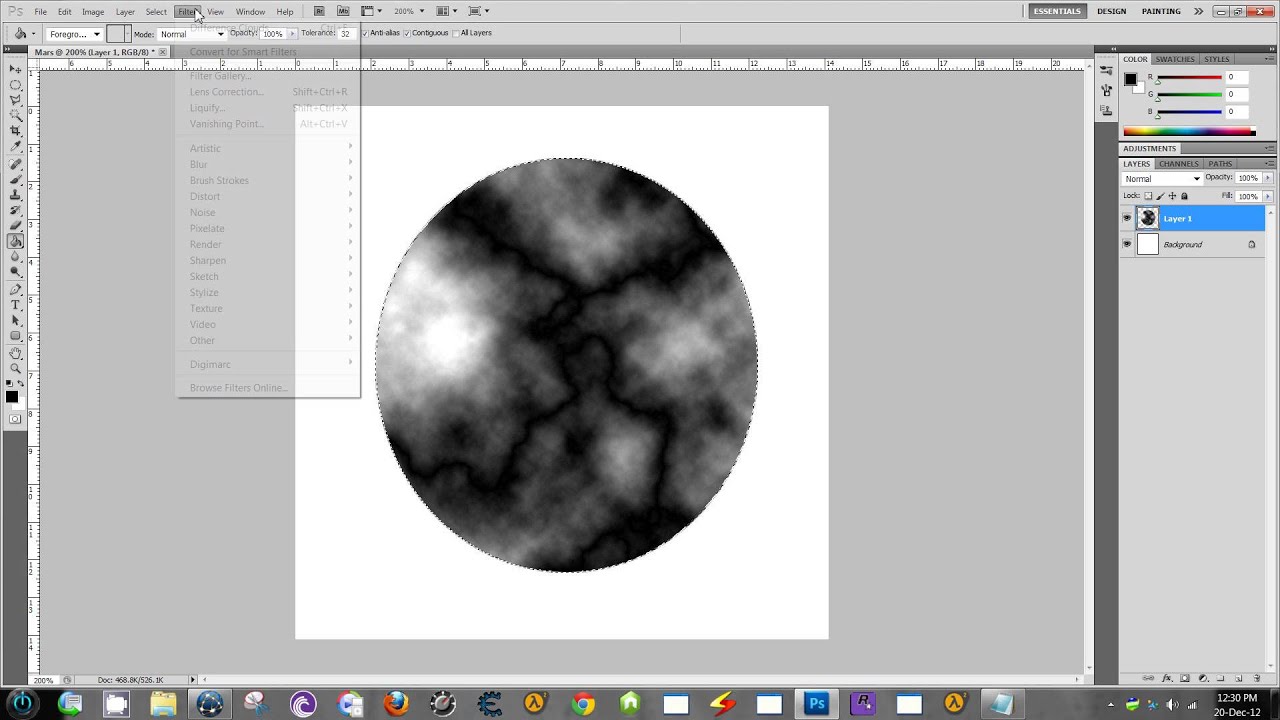 Making a Fireball/Mars Planet in Photoshop CS5. - YouTube