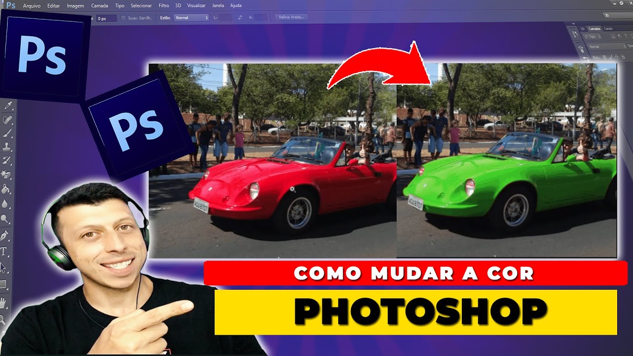 Como mudar a cor de um objeto no photoshop - YouTube