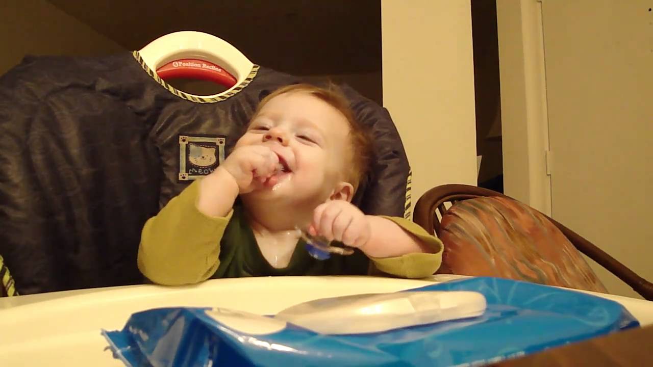 Daniel laughing at dinner time - YouTube