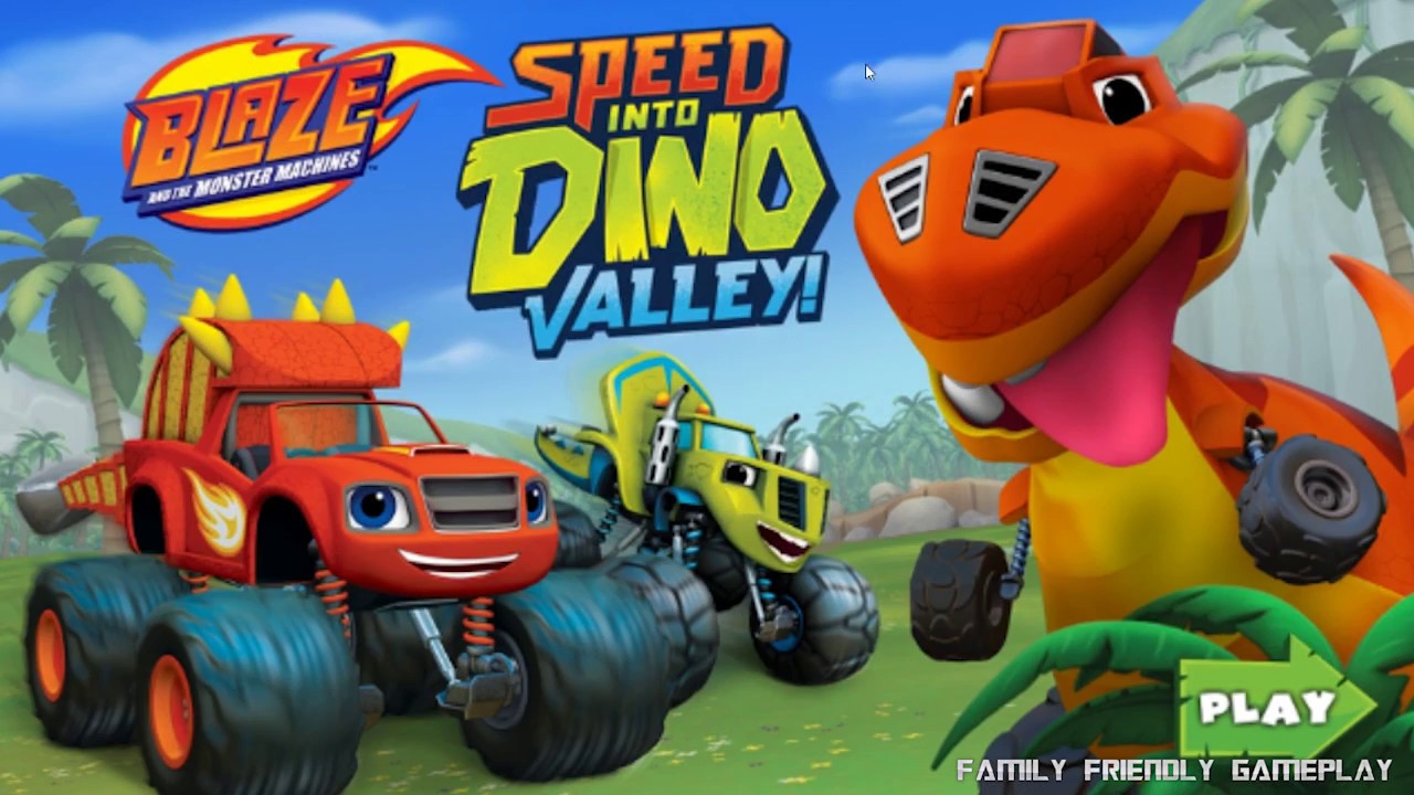 Blaze and the Monster Machines Speed into Dino Valley Game!! - YouTube