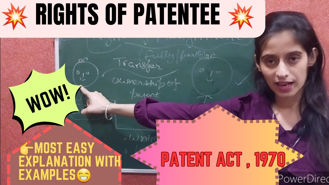 What is the right of patentee under the Patents Act 1970? #patent act ...
