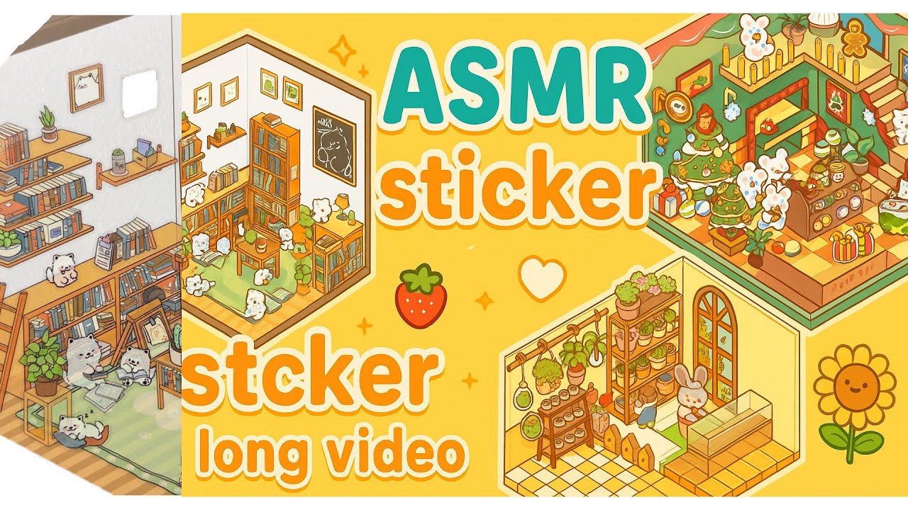 Decorating With Sticker [ Play Stickers ] - Long Videos asmr - YouTube