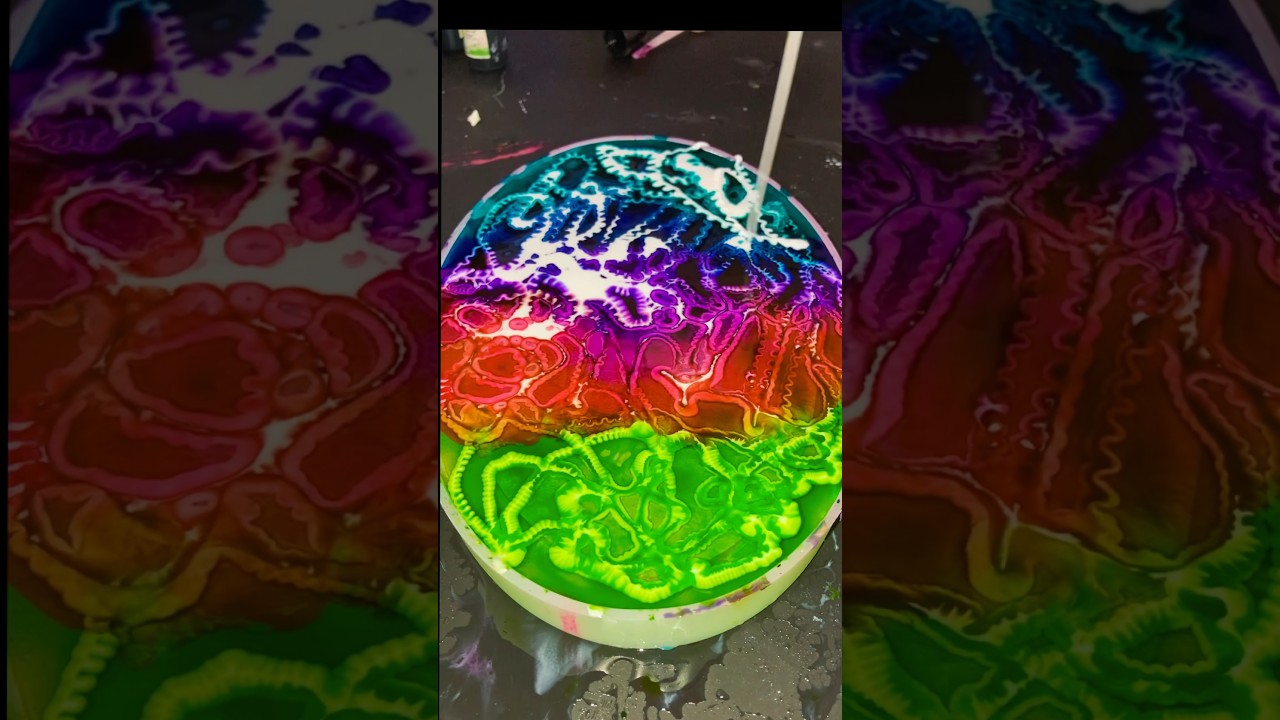 Rainbow Alcohol Ink Epoxy Resin Decor Tray using Cloud Technique #art # ...