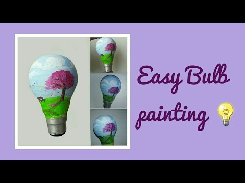 24/ easy bulb painting/time lapse/poster colours painting/ Magesh Arts ...