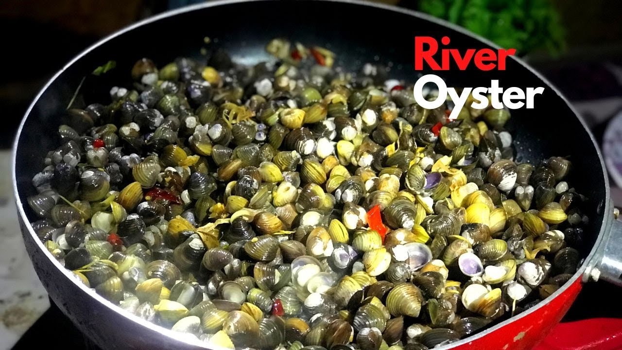 Fried river oysters, Foods at Home _ Yummy rural home food - YouTube