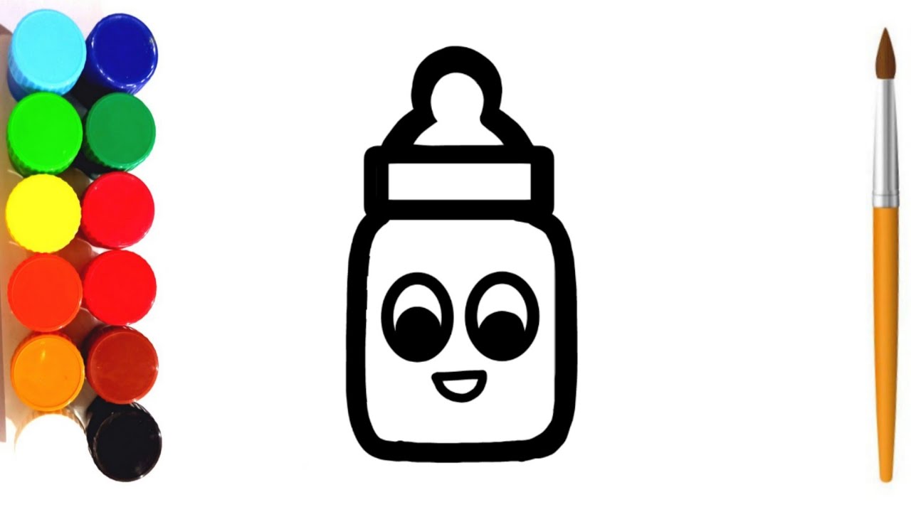 Baby-bottle 🍼 Drawing, Painting and Coloring for kids and toddlers ...