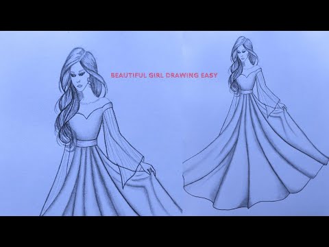 How to draw a girl wearing a gown | easy girl drawing|Sayma Drawing ...