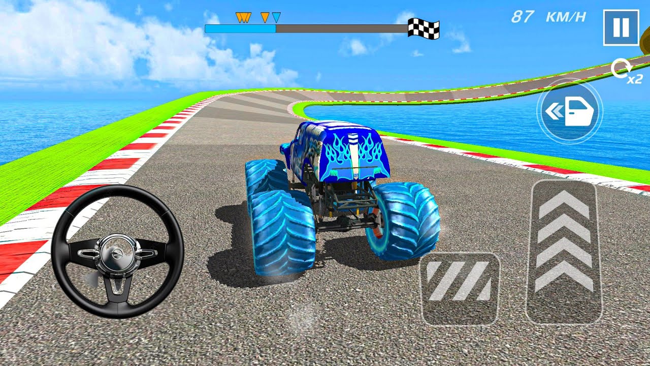 Mega Ramp Monster Truck Racing - Monster Truck Mega Racing Car ...