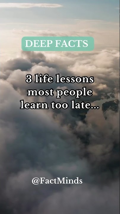 3 life lessons most people learn too late… #shorts #psychologyfacts # ...