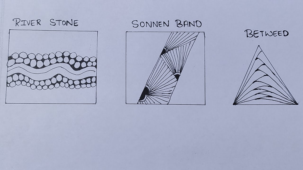How to Draw Zentangle Patterns | River Stone| Sonnen Band | Betweed ...
